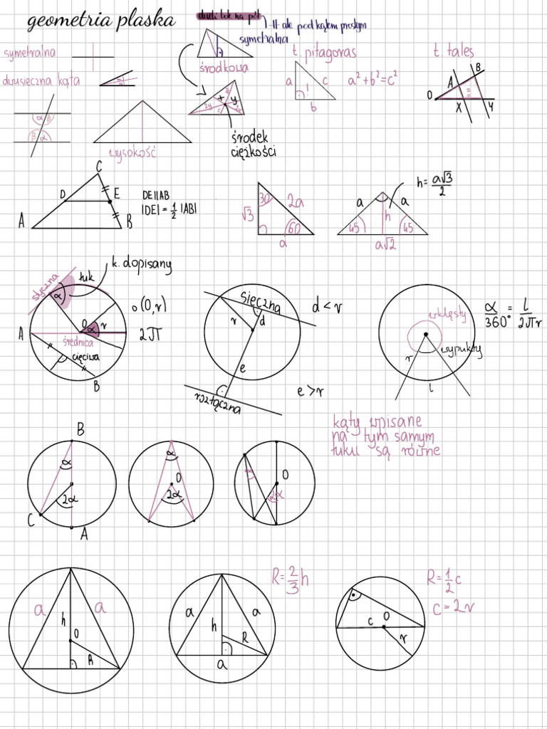 Geometria Plaska Notatka | PDF
