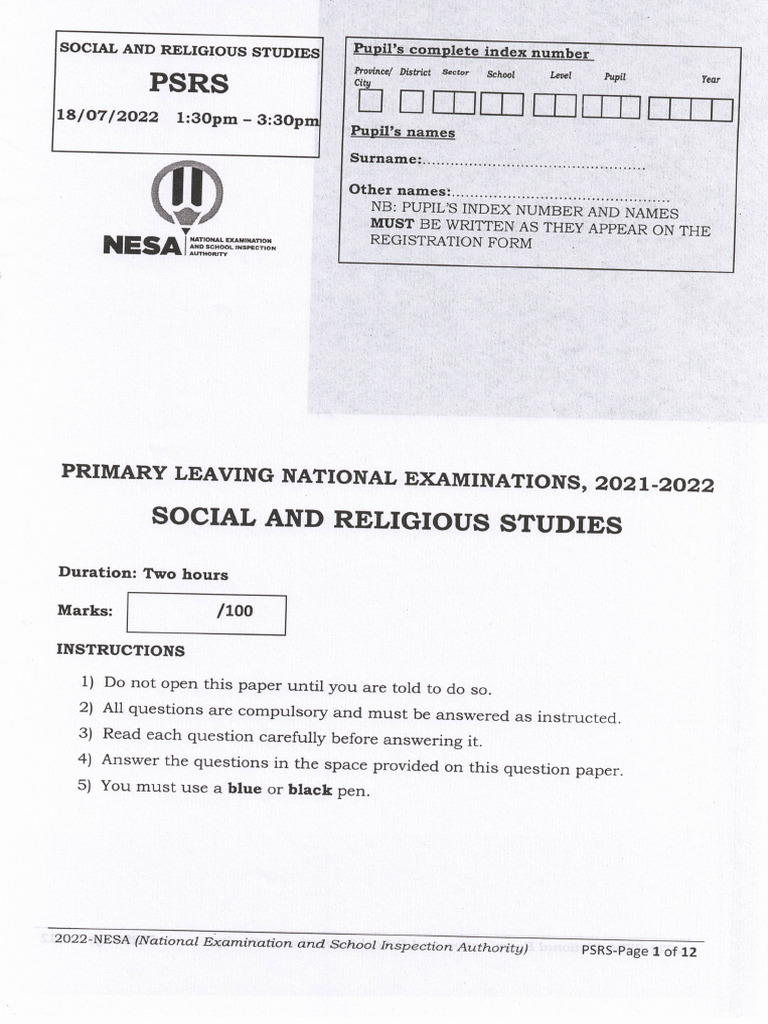 2022 SRE Primary | PDF