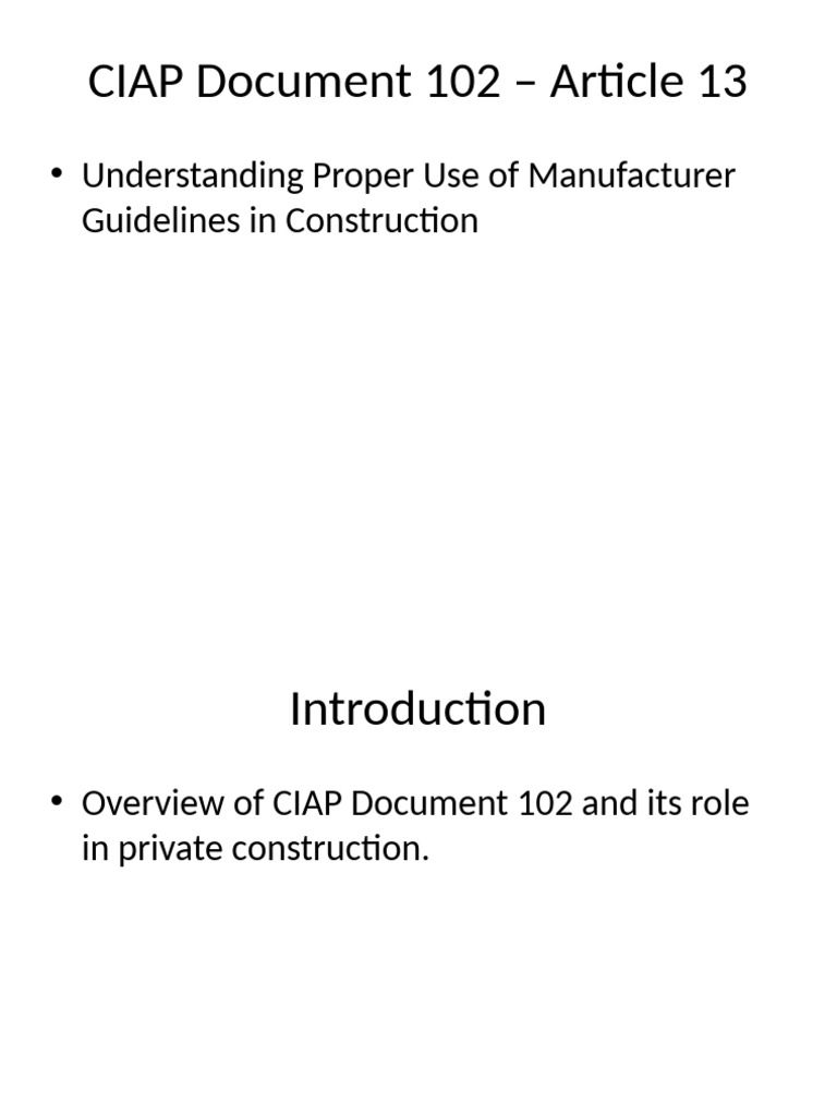 CIAP Article13 Manufacturer Directions | PDF