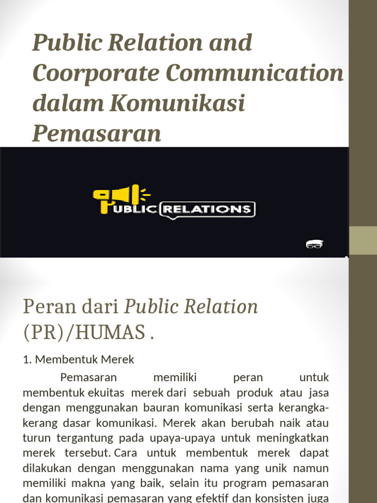 Peran Humas dalam Pemasaran Efektif | PDF