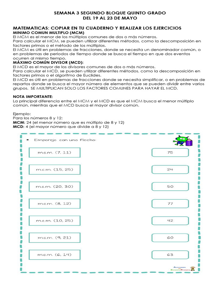 SEMANA 3 SEGUNDO BLOQUE QUINTO GRADO (2) | PDF