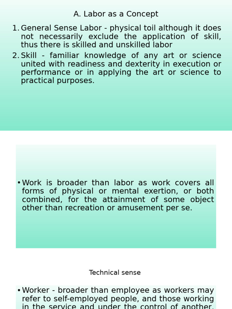 PPT-labor-as-a-Concept PPT About Labor Code | PDF | Employment | Labour Law