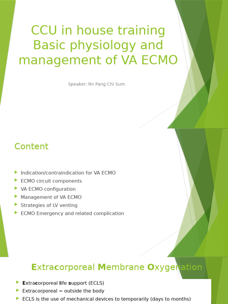 Basic Physiology and Management of Ecmo | PDF | Heart | Clinical Medicine