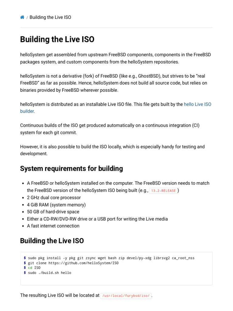 Building The Live ISO - Hellosystem Documentation | PDF | Desktop Environment | Computer Engineering