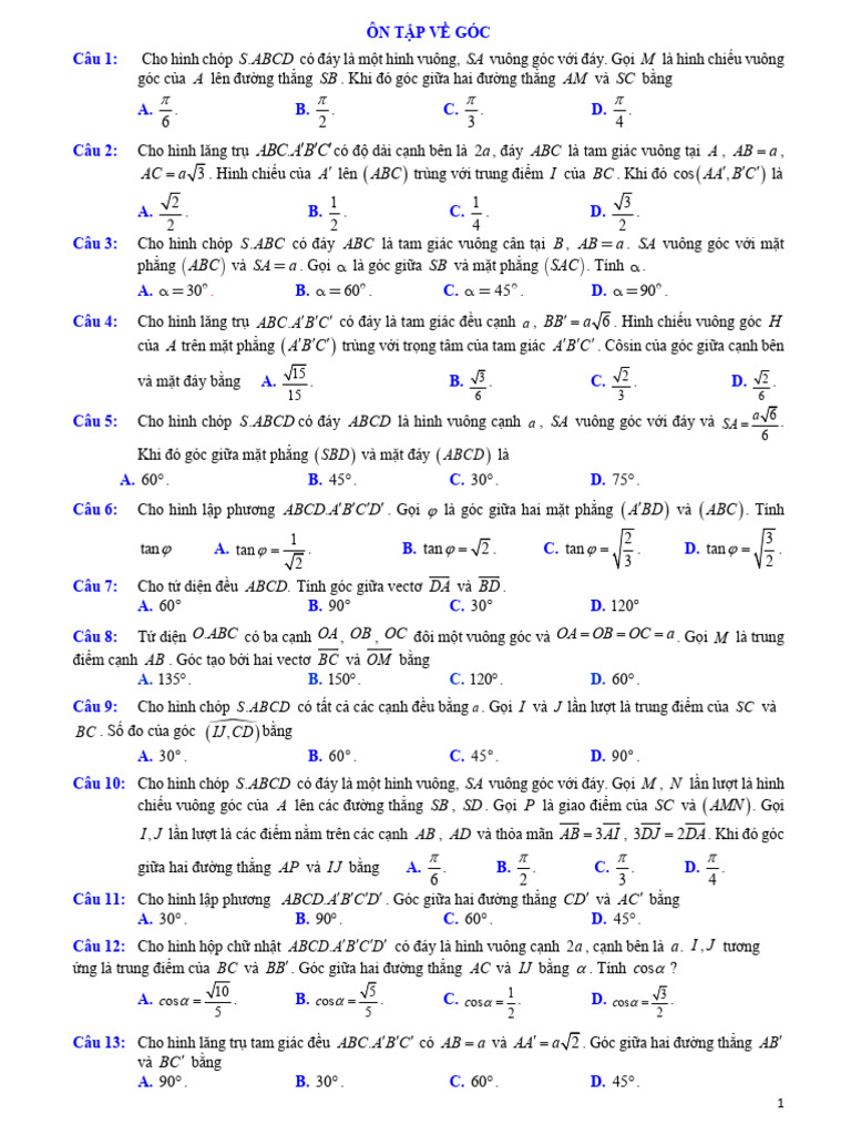 ÔN TẬP GÓC-ĐỀ-2K7-N1 | PDF