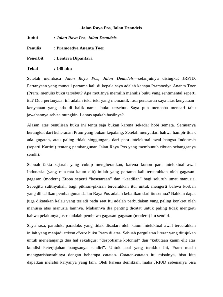 Bagi Jalan Raya Pos, Jalan Deandles | PDF