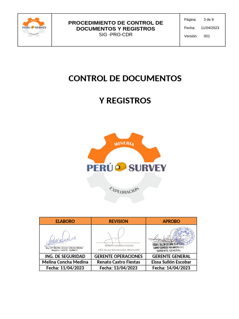 Procedimiento Control de Documentos y Registro | PDF | Software ...
