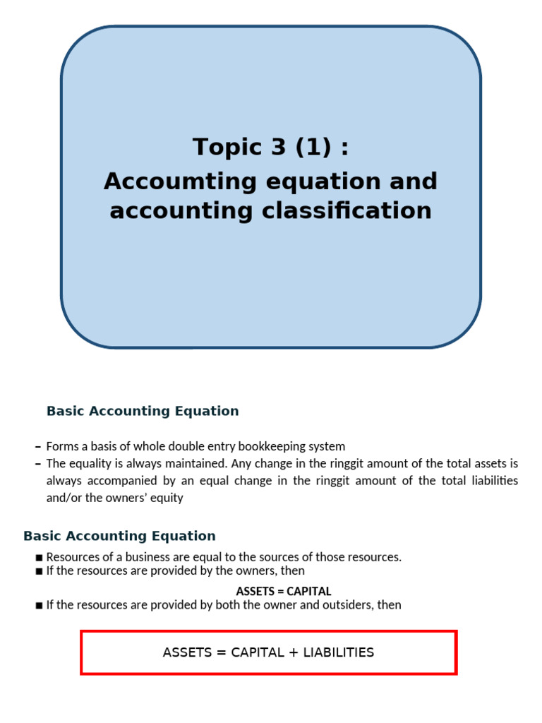 Basic Accounting Equation | PDF | Equity (Finance) | Revenue