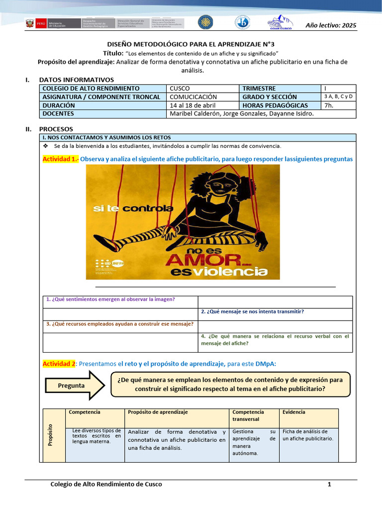 Dmpa 03 Tercero 2025 | PDF | Póster | Publicidad