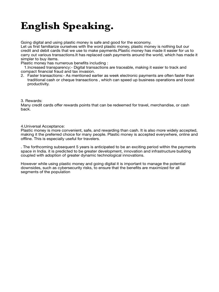 English Speaking. | PDF