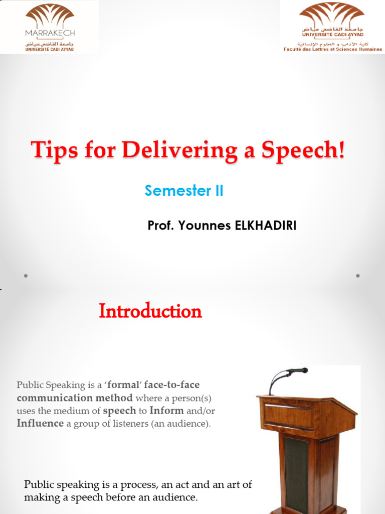 Tips 4 Delivering Speech | PDF | Public Speaking | Nonverbal Communication
