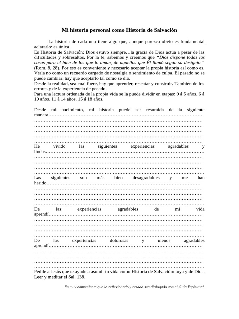 Mi Historia de Salvación Personal | PDF | Salvación | Creencia ...