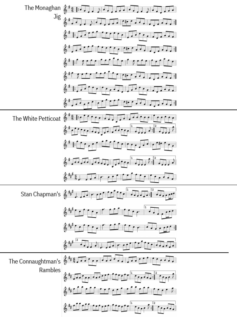 The Monaghan, The White Petticoat, Stan Chapman's, The Connaughtman's ...