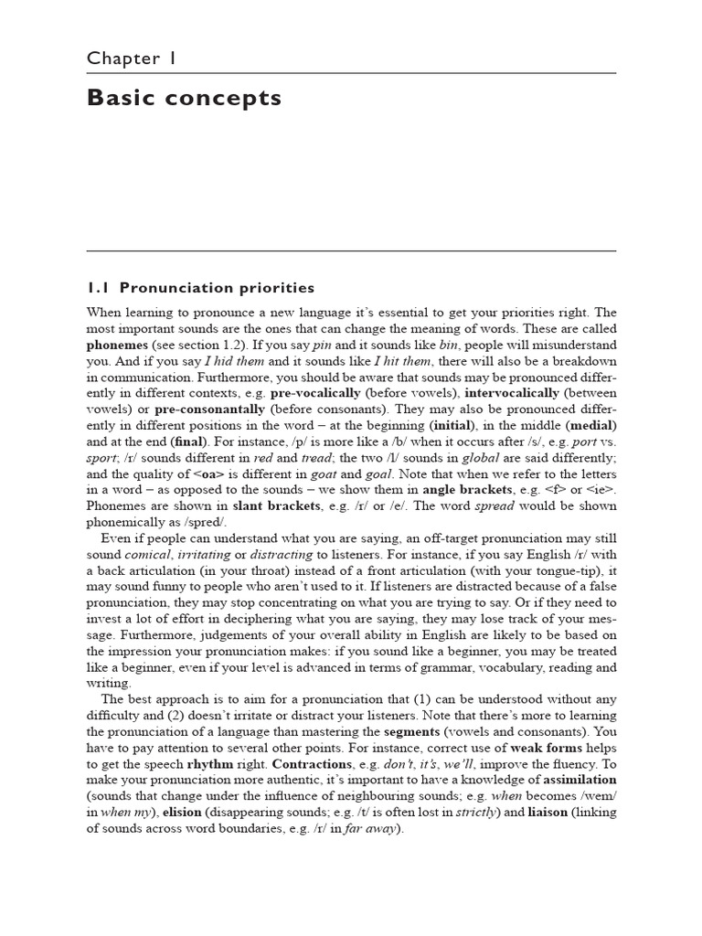 Chapter 1 - Basic Concepts | PDF | Syllable | Stress (Linguistics)