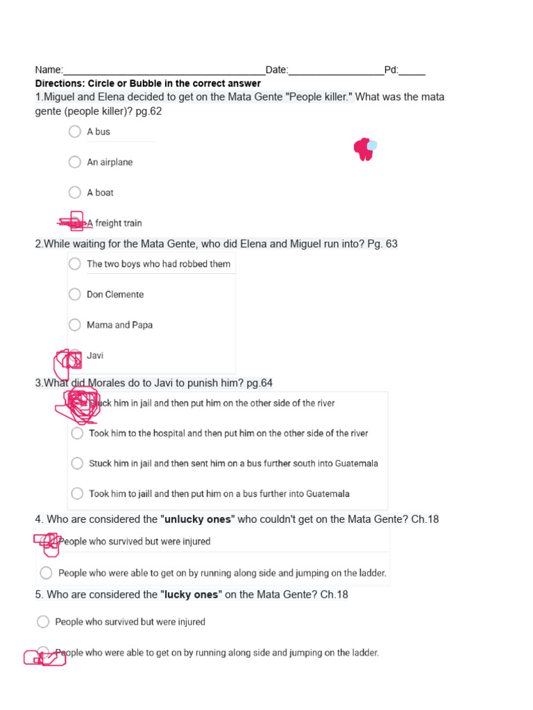 Leona Beniston - Moreno Quiz - Chapter 18-21 La Linea | PDF