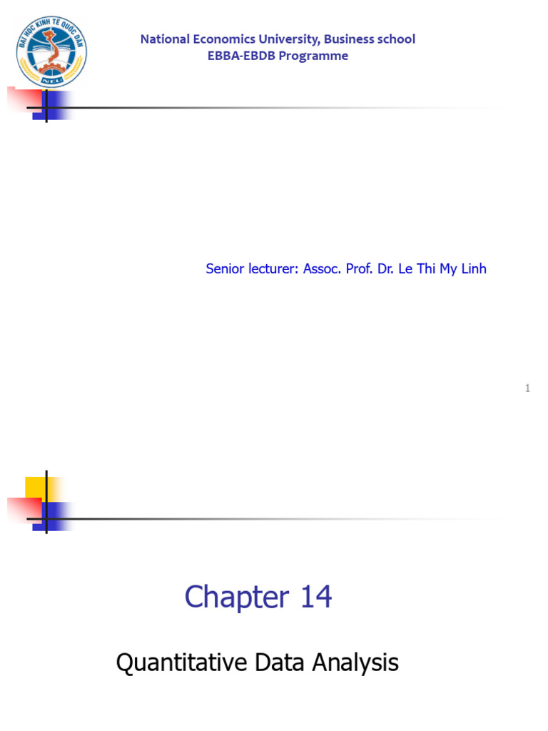 RM EBBA Class 8 CH0 11 Quatitative Analysis | PDF | Mean | Cronbach's Alpha