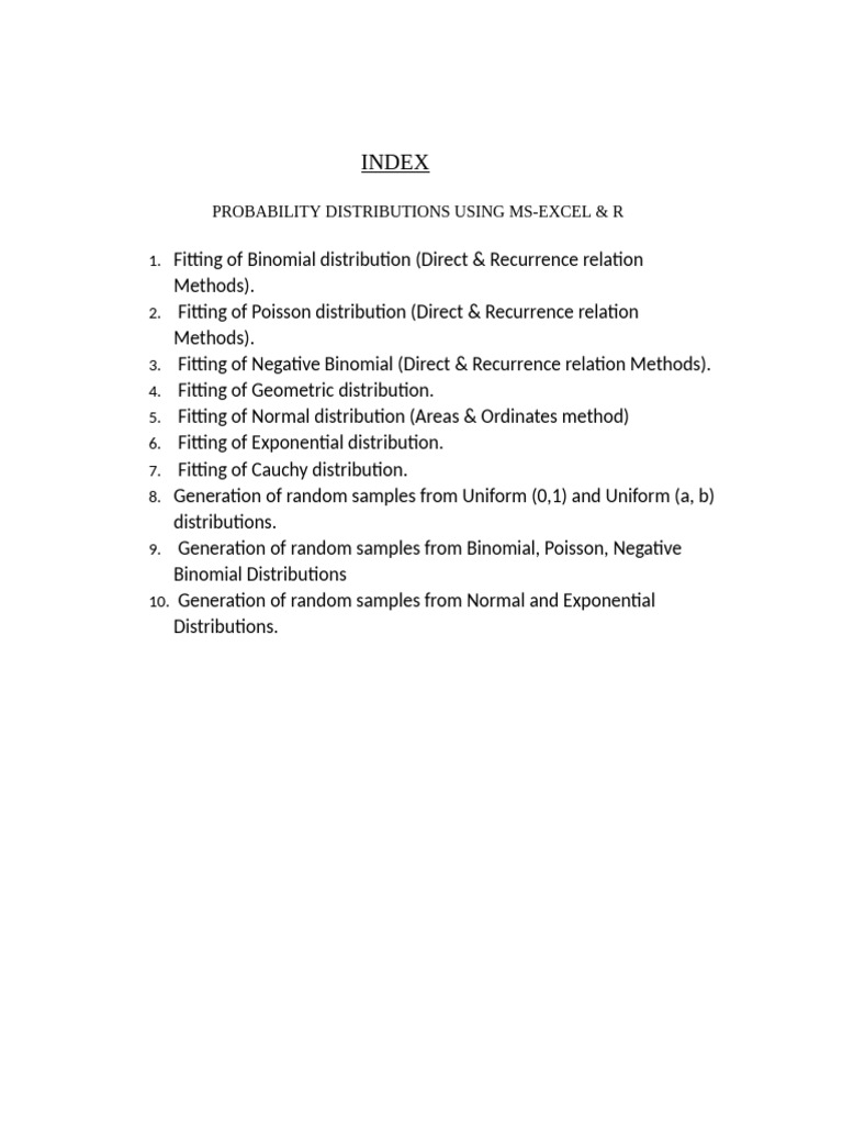 Probability Distributions in Excel & R | PDF | Probability Distribution ...