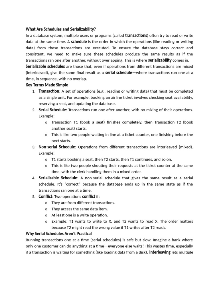What Are Schedules and Serializability | PDF | Database Transaction ...