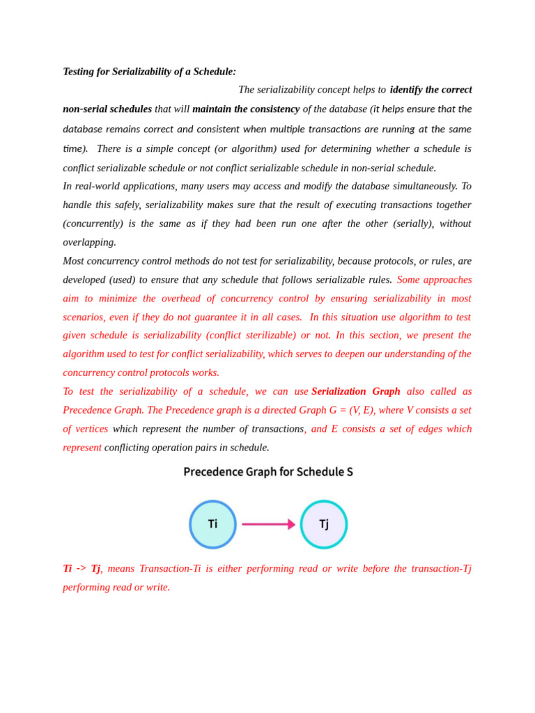 Testing For Serializability of A Schedule Final | PDF | Databases ...