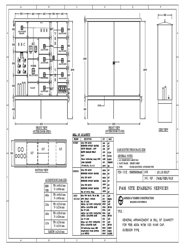 400A PDB WITH 100 KVAR CAP 598592649-Model | PDF