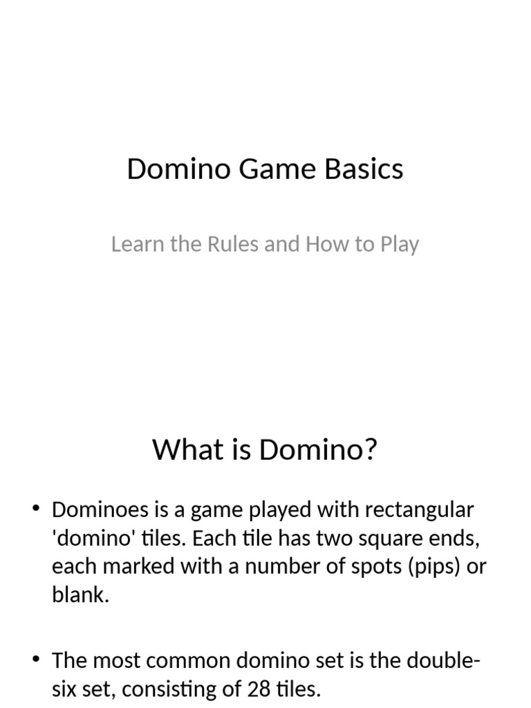 Domino Game Basics Presentation | PDF