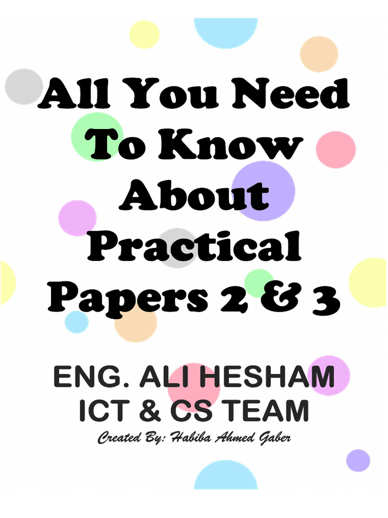 All You Need To Know About Practical Papers 2&3 | PDF | Microsoft Excel ...