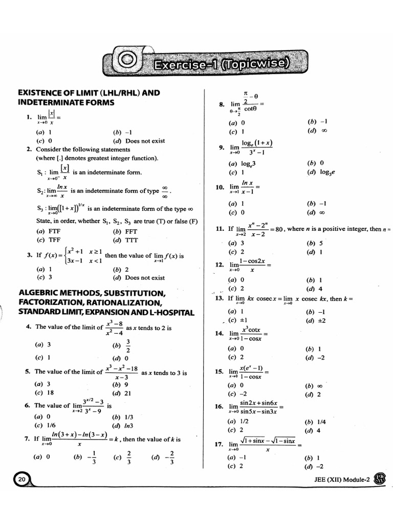 Limit Exercise | PDF