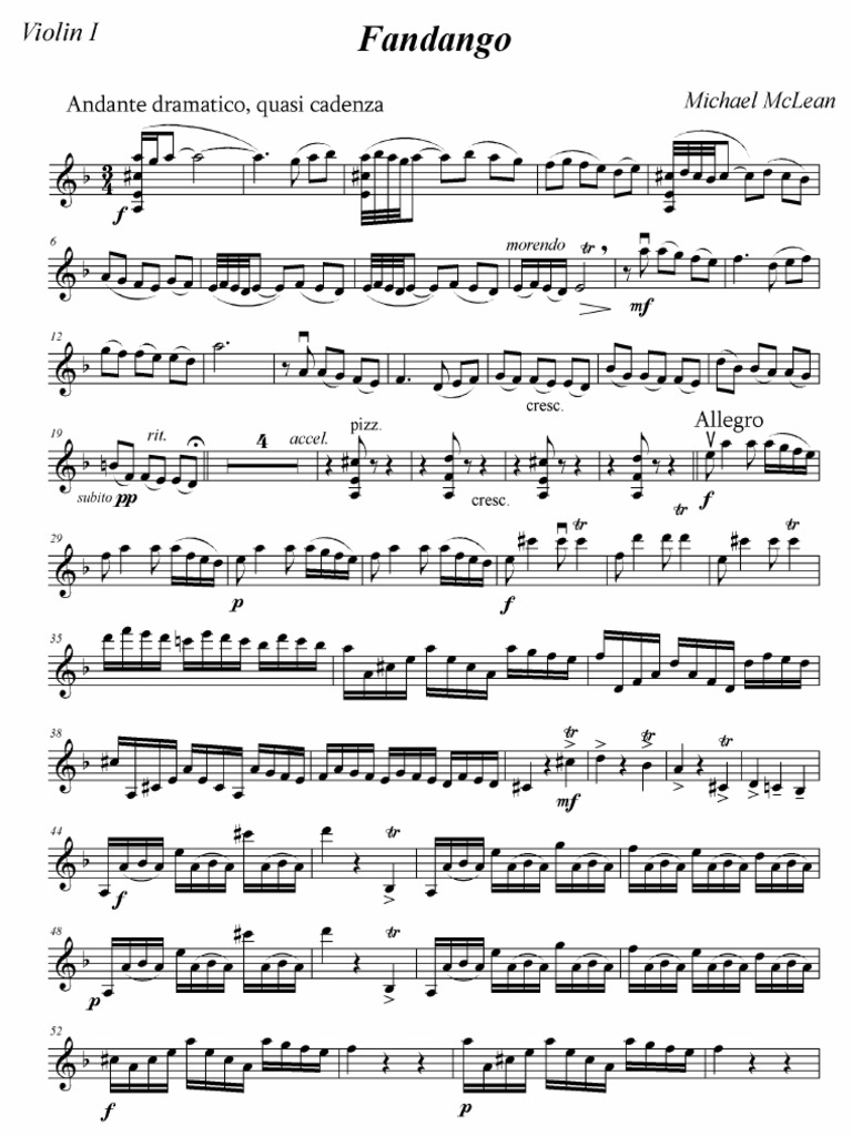 Mclean - Fandango (String Quartet) Duo | PDF
