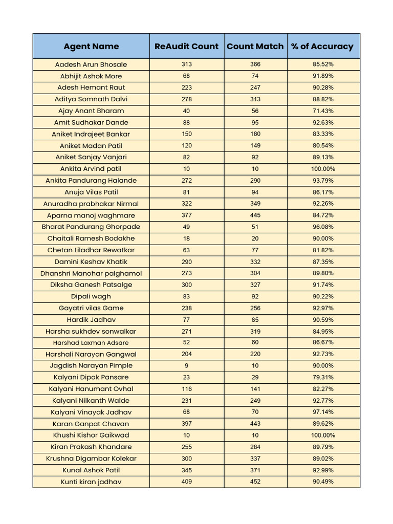 Re-Audit Accuracy Report Summary | PDF