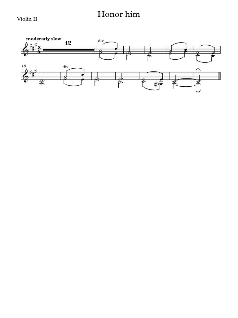 Honor Him - Violín II | PDF