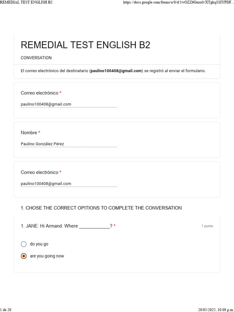 Remedial Test English B2 | PDF