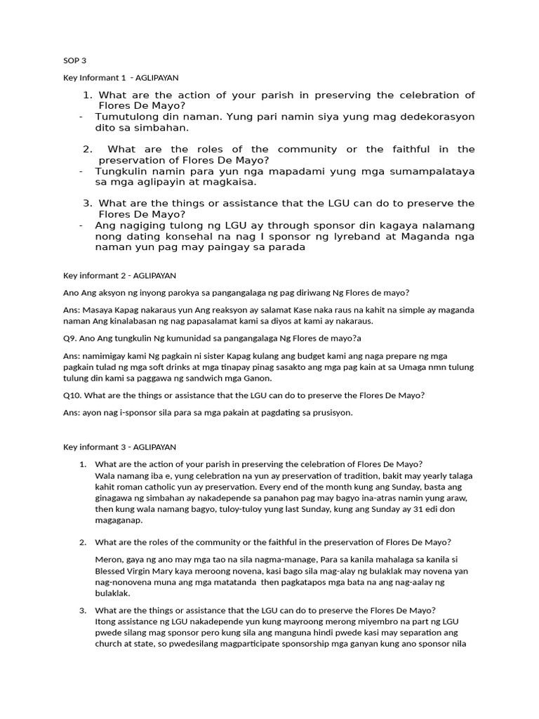 Sop 3 - Response | PDF