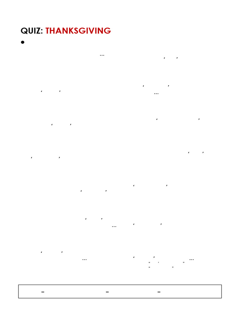 Quiz Thanksgiving 20230913 | PDF | Thanksgiving