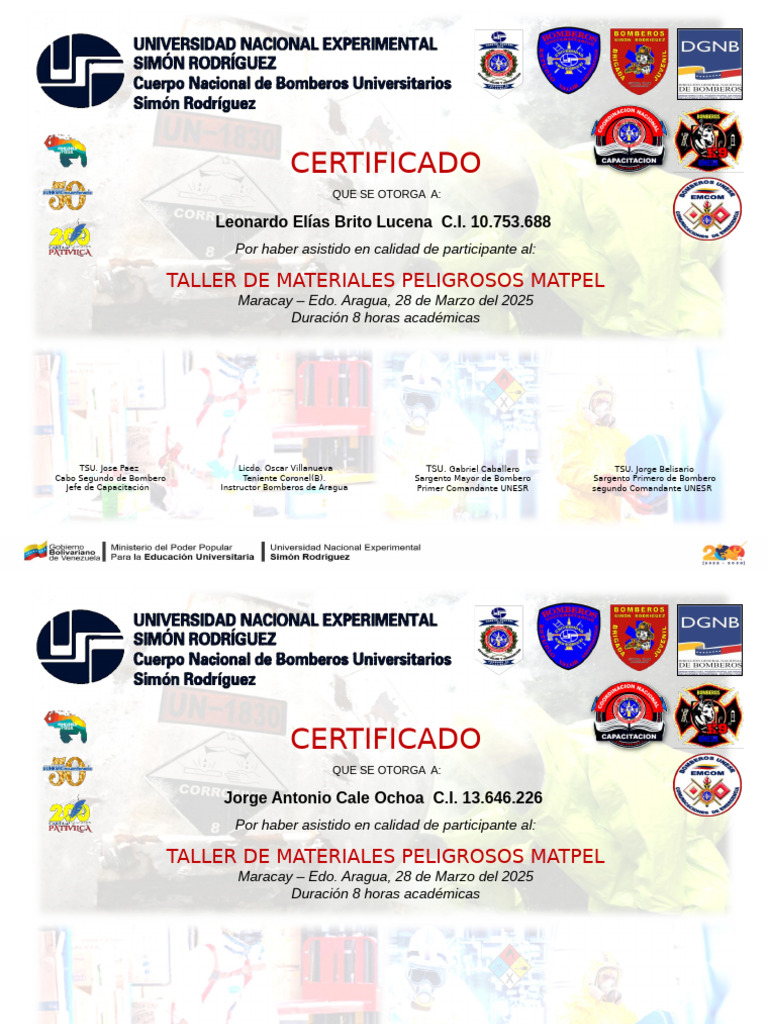 Certificado Taller Matpel 2025 | PDF | Rango militar | Rangos