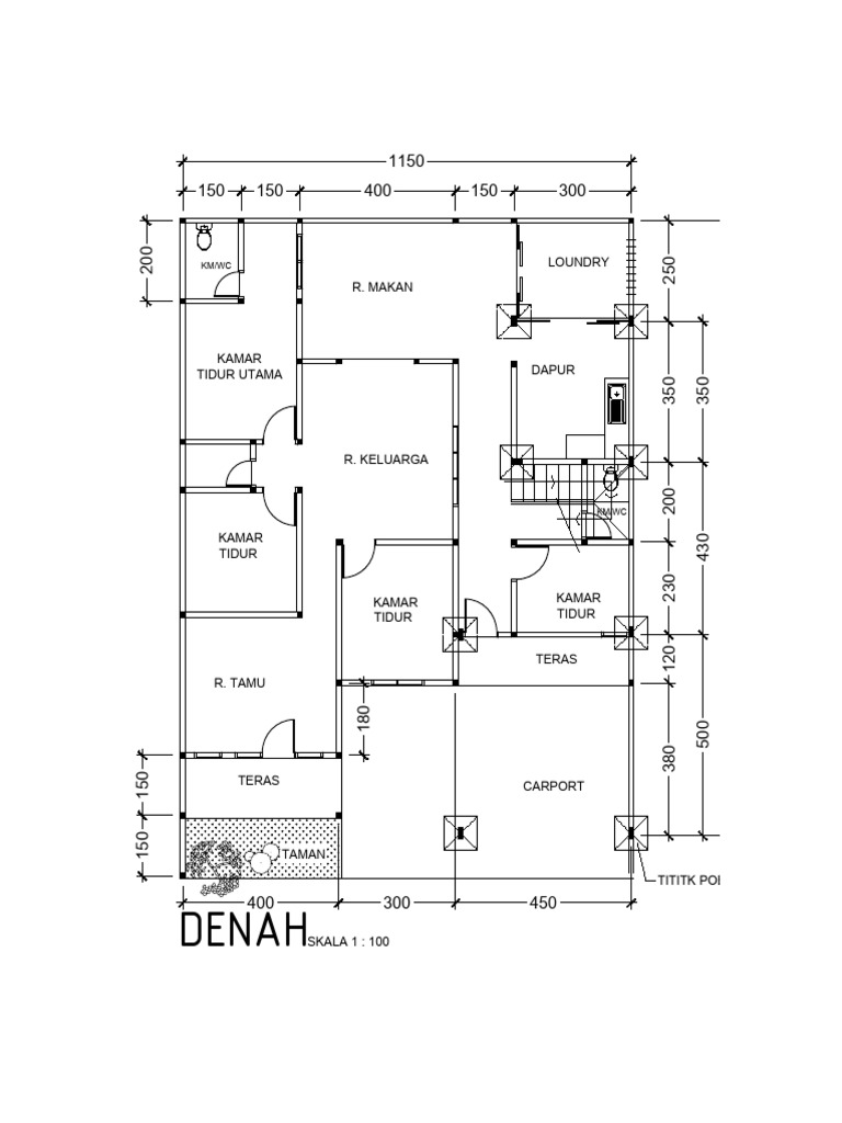 Denah Dan Titik Poer Plat | PDF