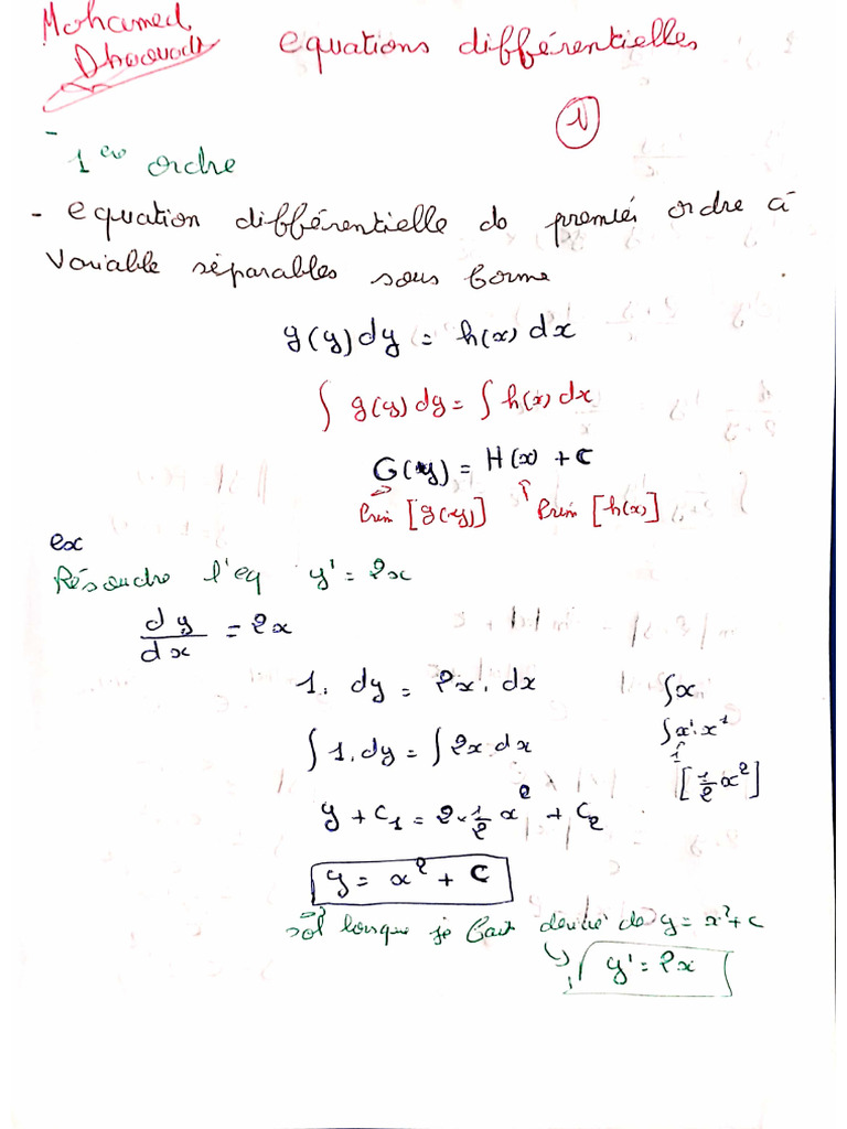 Équation Différentielle 1 | PDF