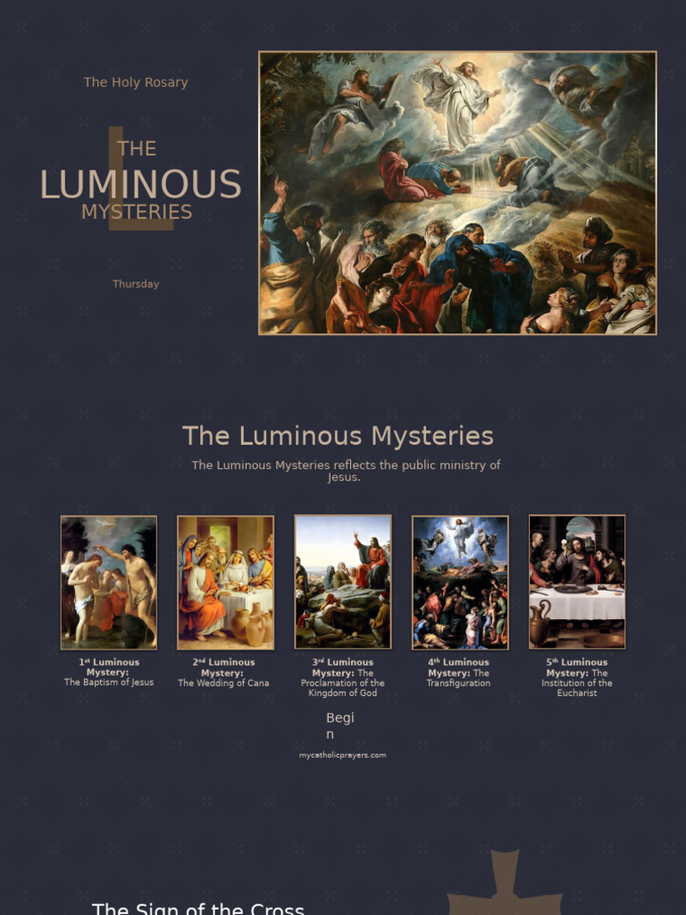 The Luminous Mysteries (Powerpoint) | PDF | Lord's Prayer | Rosary