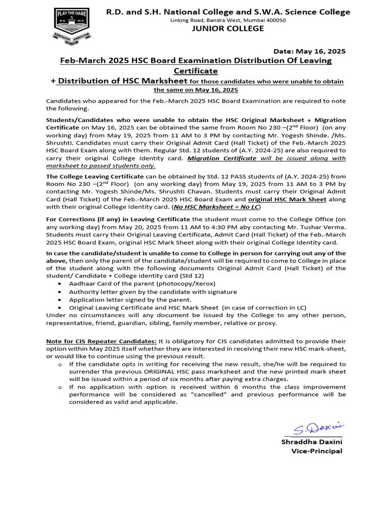 How To Write Notices of Board Results | PDF | Educational Stages ...