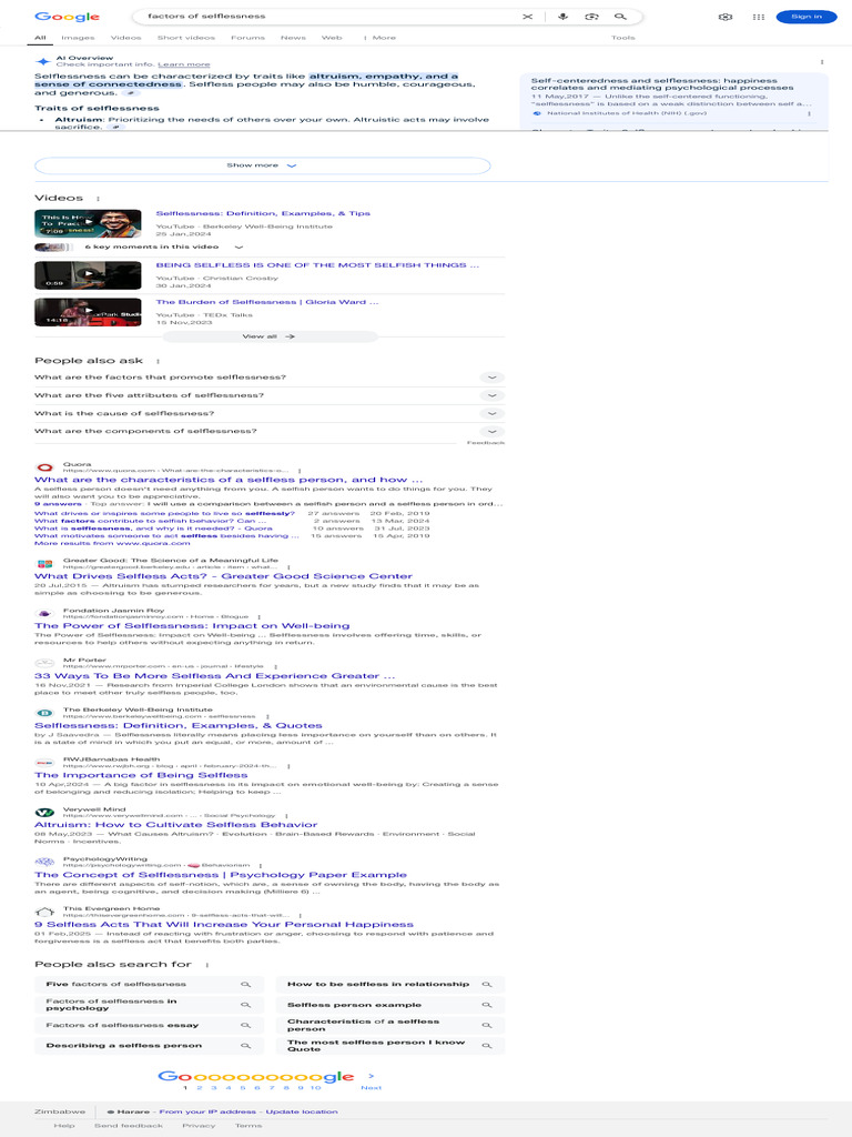 Factors of Selflessness - Google Search | PDF | Altruism | Psychology