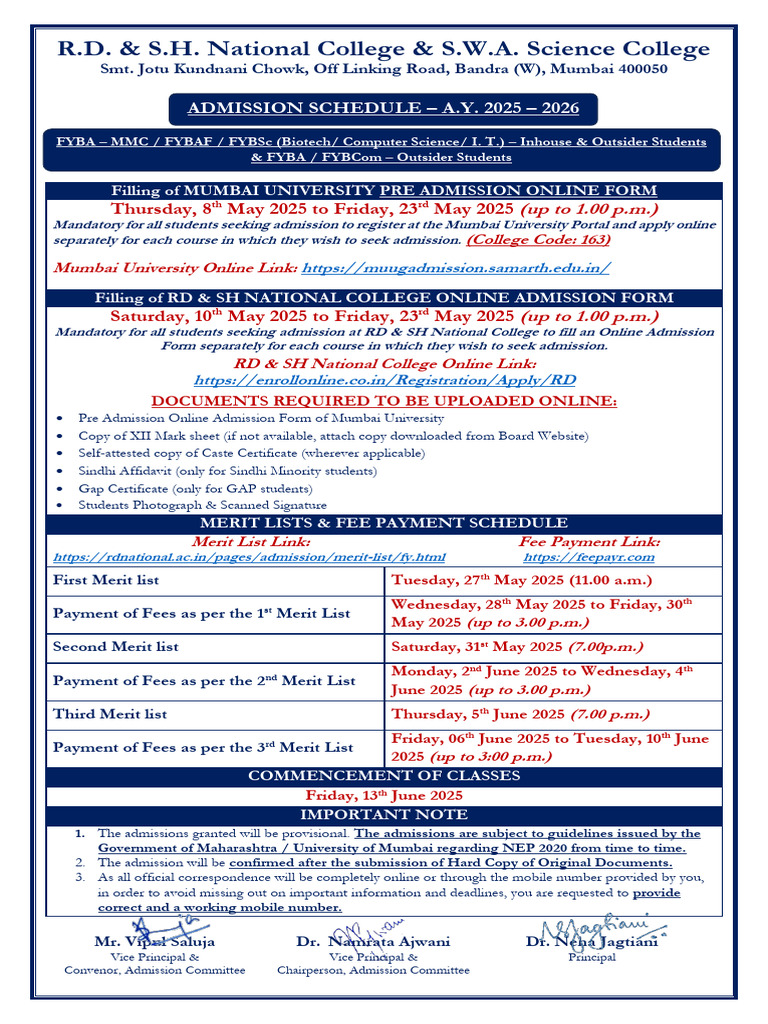 FYBA - MMC FYBAF FYBSc (Biotech, Computer Science, I. T.) - Inhouse & Outsider Students & FYBA ...