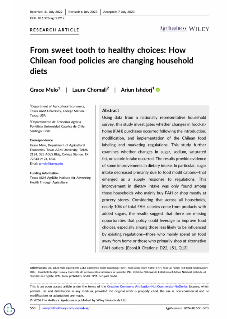 From Sweet Tooth To Healthy Choices - How Chilean Food Policies Are ...
