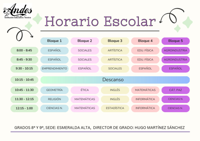 Horario Escolar | PDF
