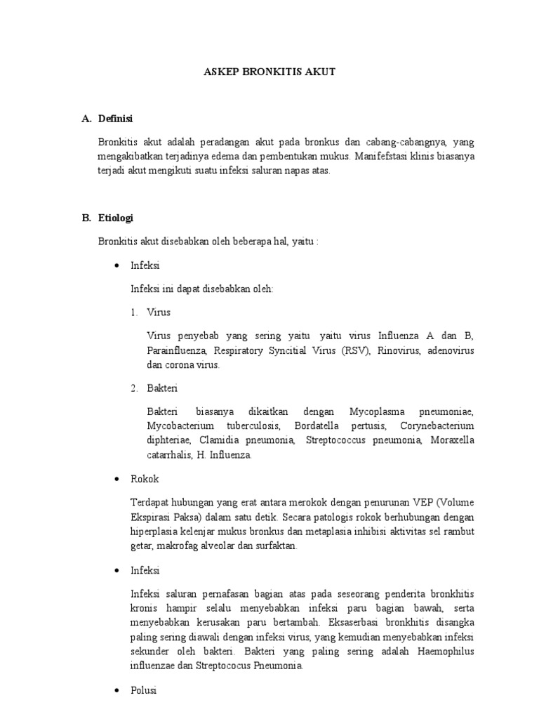 Askep Bronkitis Akut | PDF