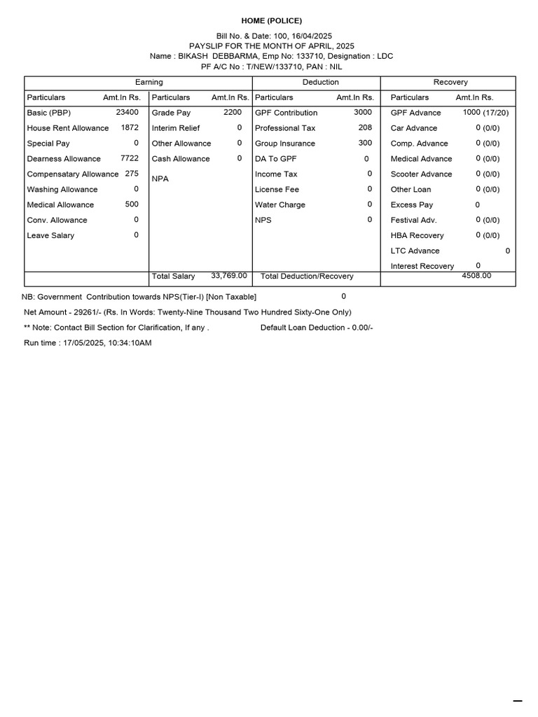 PaySlip April 2025 5172025 | PDF | Tax Deduction | Economies