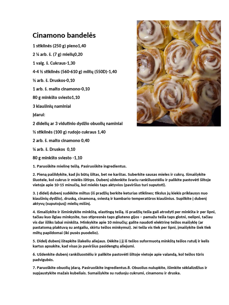 Cinamono Bandelės | PDF