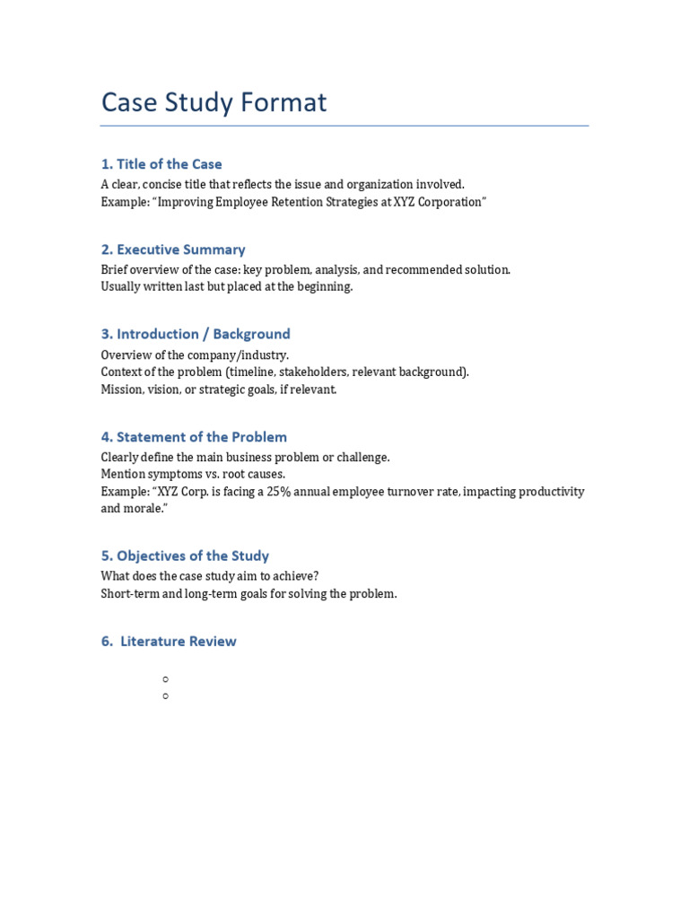 Case Study Format | PDF