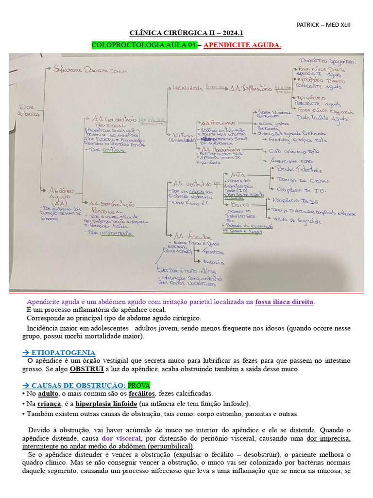Fases da Apendicite Aguda | PDF | Doenças e distúrbios | Especialidades ...