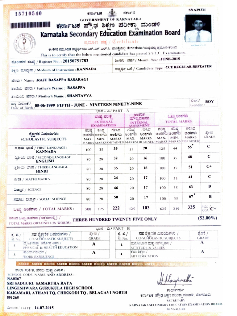 Raju New Document - PDF SSLC | PDF | Qualifications | Educational Stages