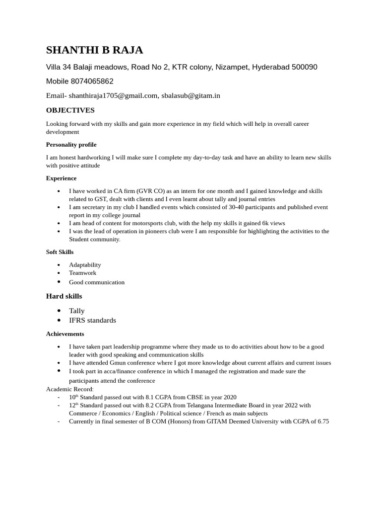 Shanthi Resume 30-Jan-2025 | PDF