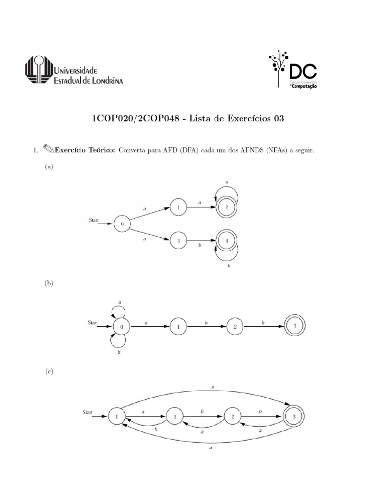 Compiladores - Lista - 03 | PDF